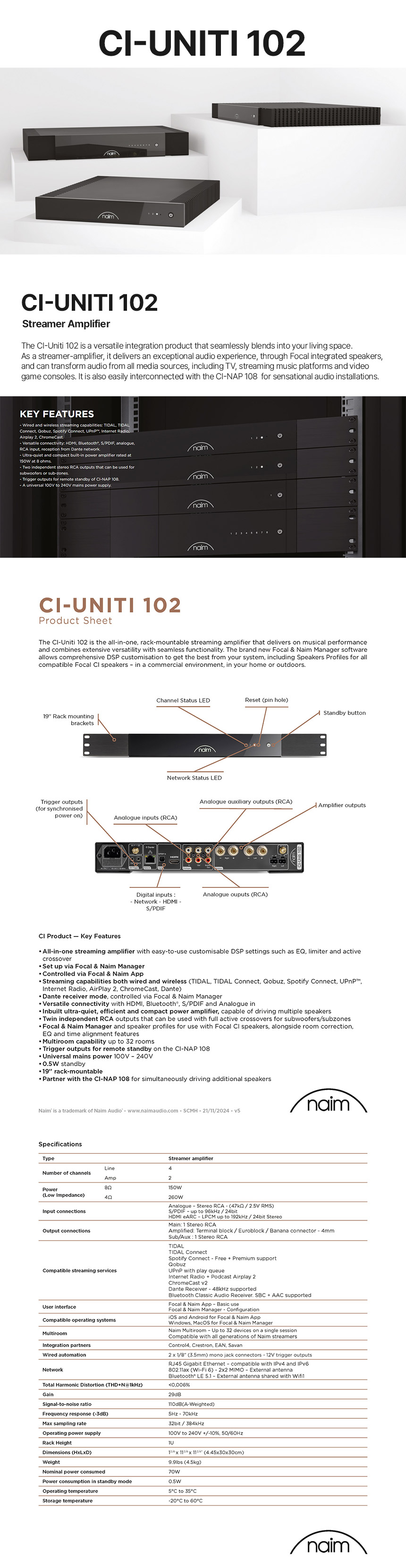 JBL L100 Classic Mk2 + 네임 (Naim) 유니티 102 (CI-Uniti 102) 하이파이 패키지